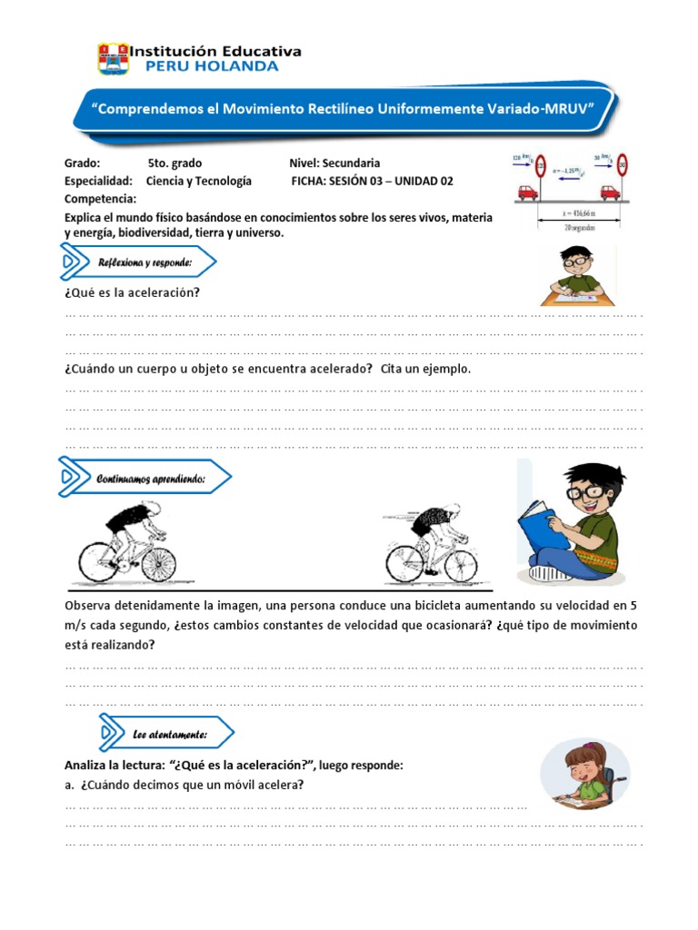 Comprendiendo el MRUV en Secundaria | PDF | Velocidad | Ciencias fisicas