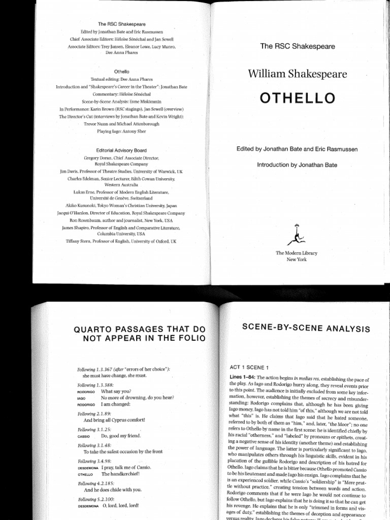 Othello Scene-By-Scene Analysis | PDF