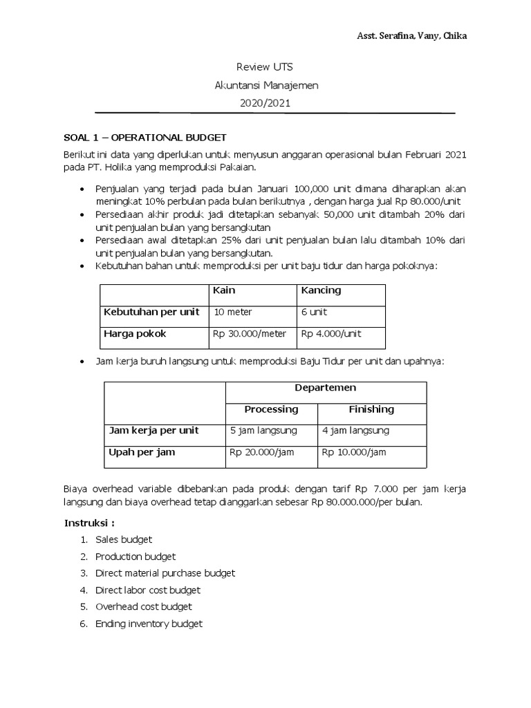 Pertemuan 5 - Soal Review Uts Akmen | PDF
