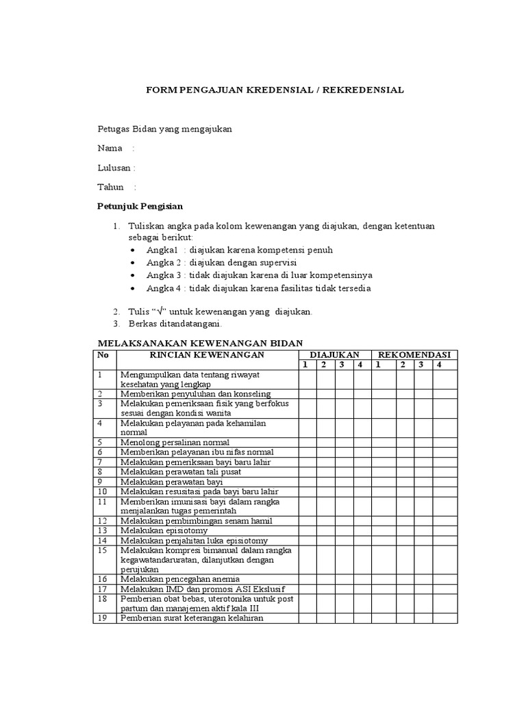 KEWENANGAN KLINIS Bidan | PDF