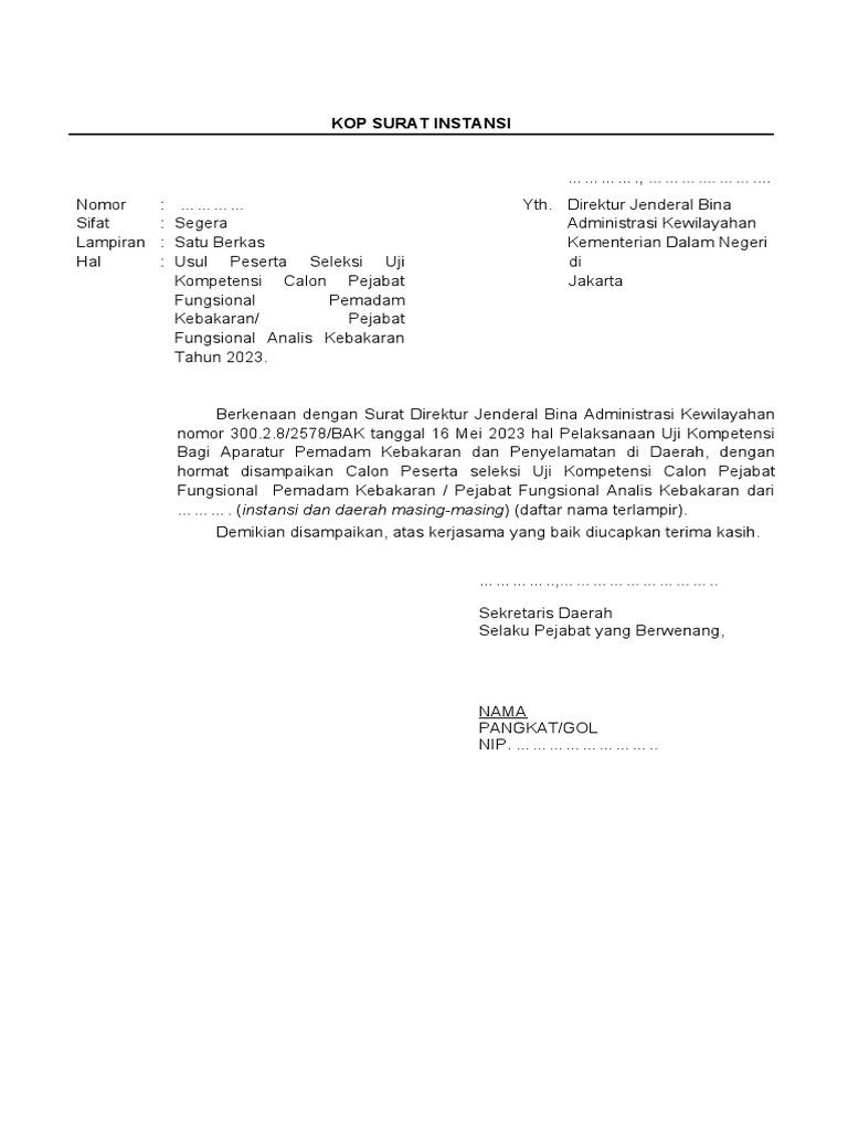 Contoh Surat Usulan Ujikom | PDF