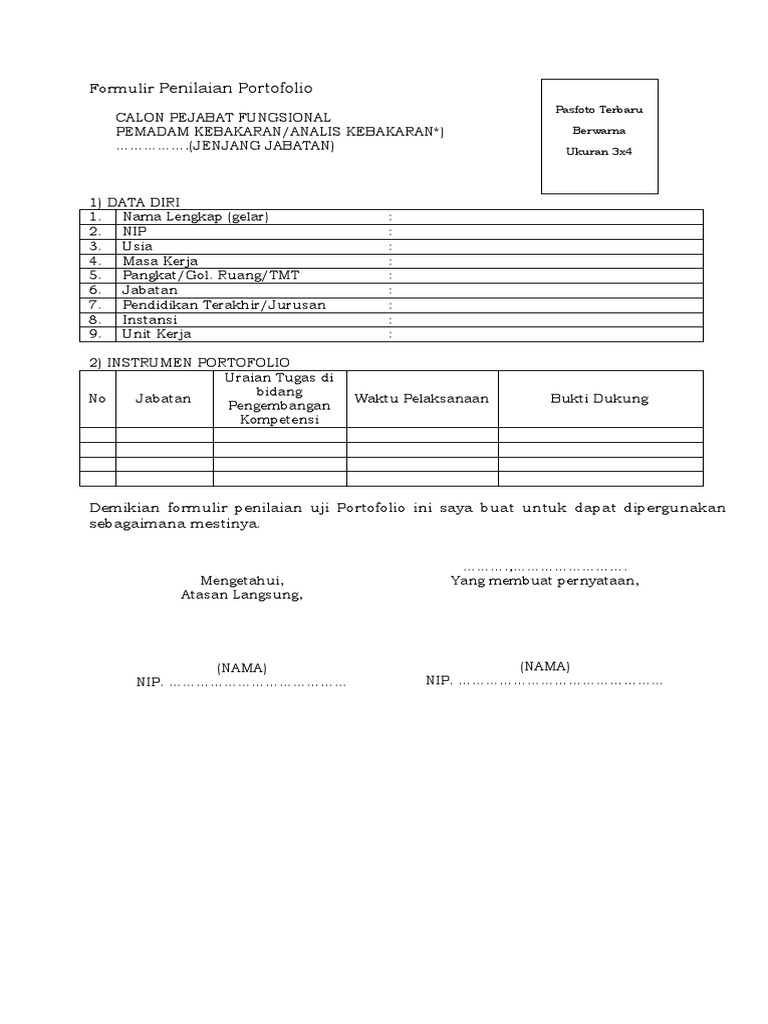 Contoh Portofolio Pdf
