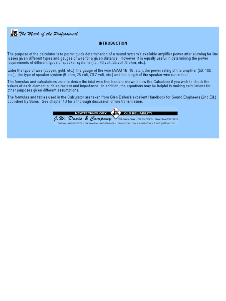 Wire Loss Calculator | Download Free PDF | Electricity | Electromagnetism