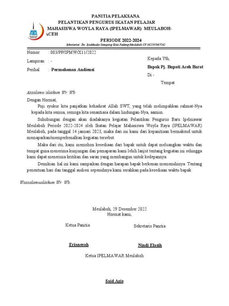 Surat Permohonan Audiensi | PDF