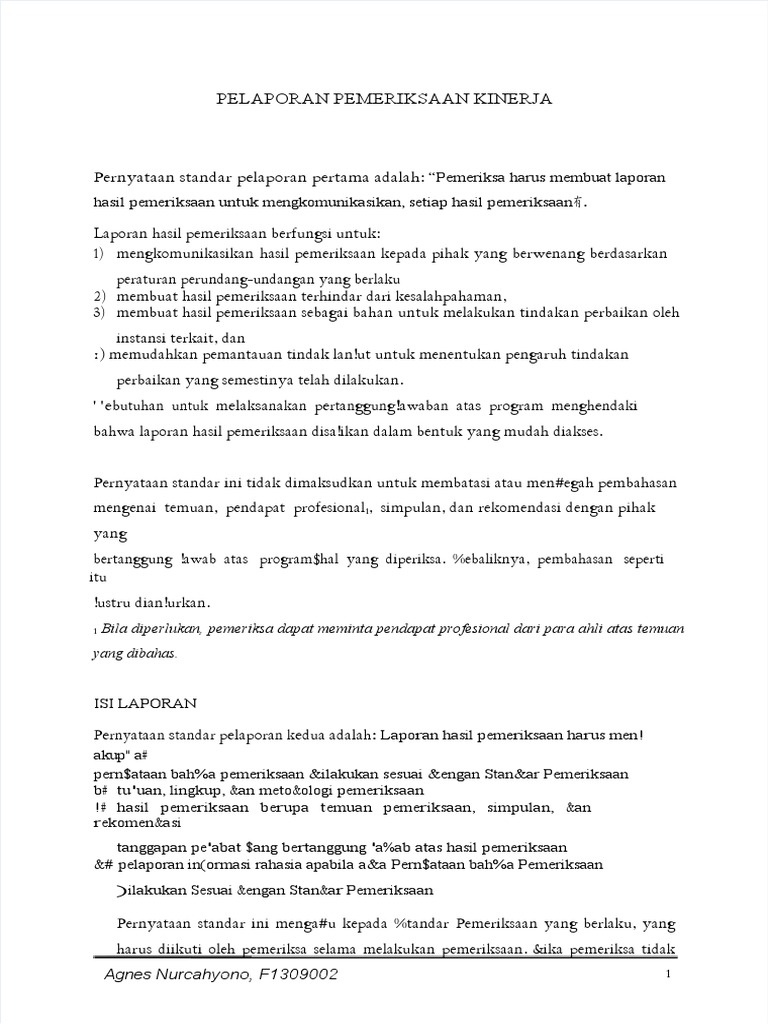 PDF RMK 11 Pelaporan Audit Kinerja DD | PDF