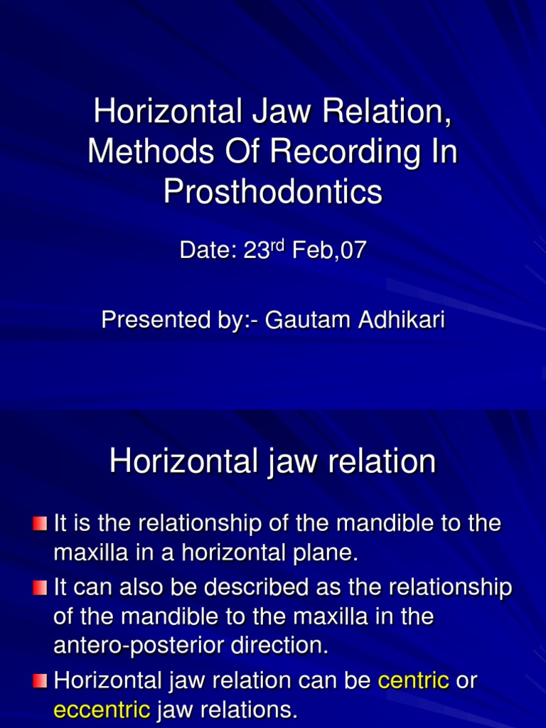 Horizontal Jaw Relation, Method of Recording And | Dentures | Human Anatomy