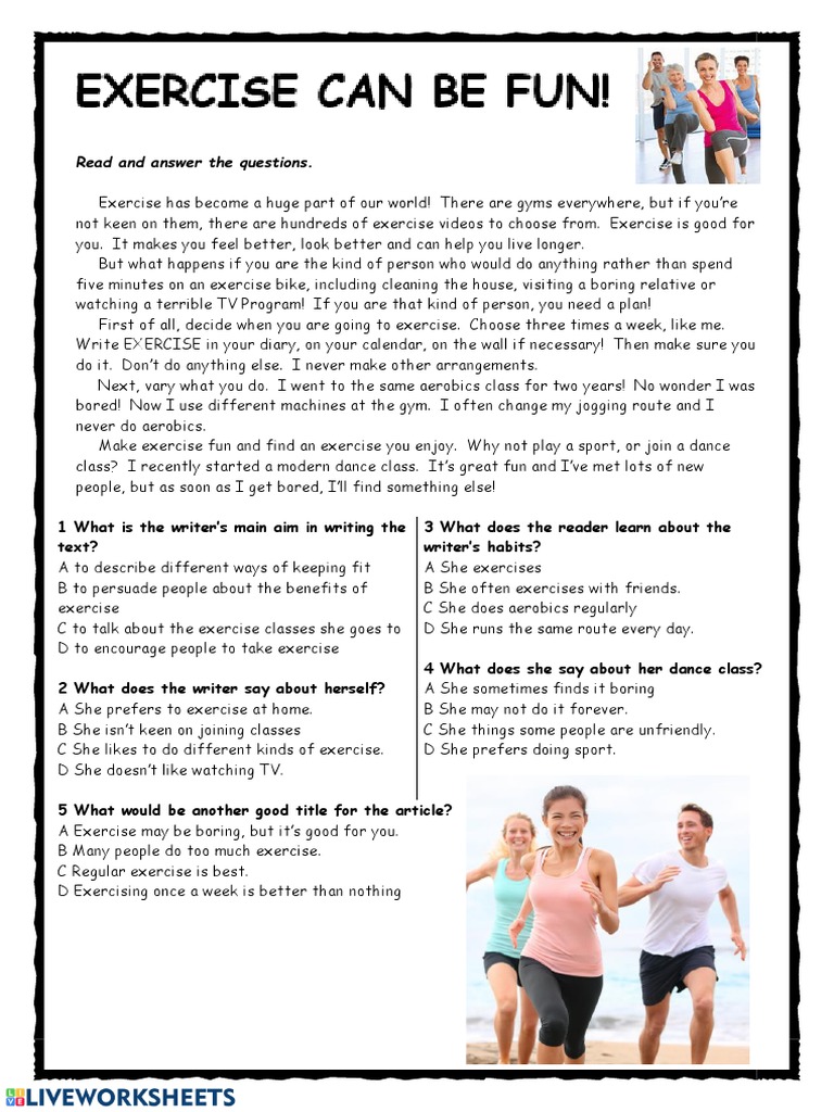 Reading Exercise Can Be Fun | PDF