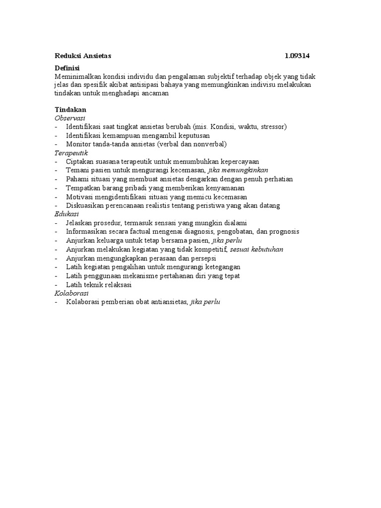 1.09314 Reduksi Ansietas | PDF