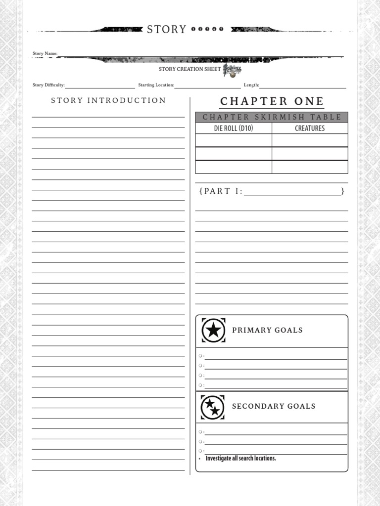 FL23 - Story Creation Sheets (8.5x11in) - Fillable | PDF