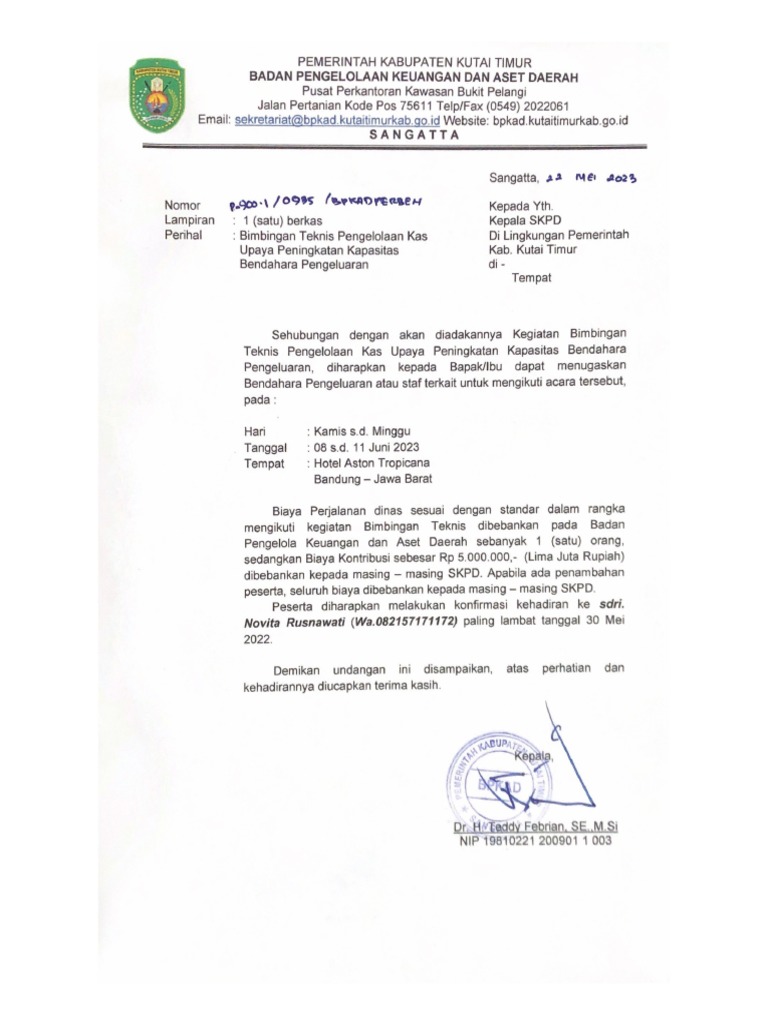 Undangan Bimtek | PDF