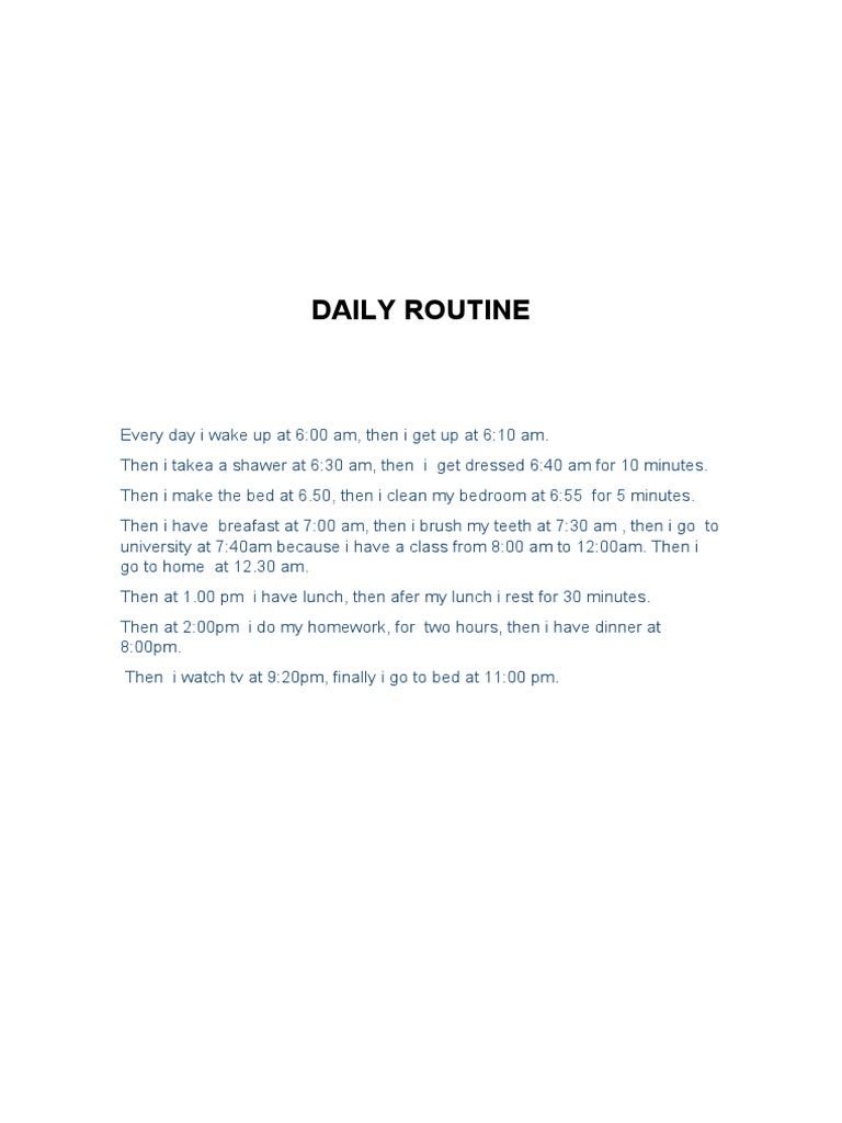 Daily Routine | PDF