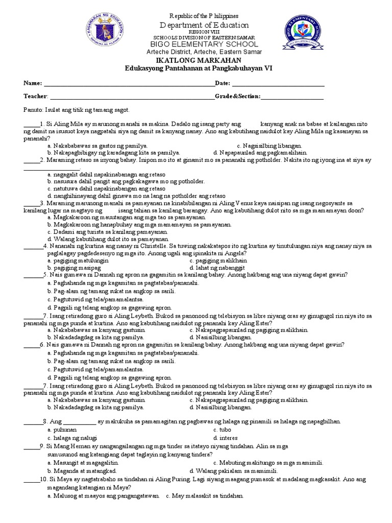 PT - Epp 6 - Q3 | PDF