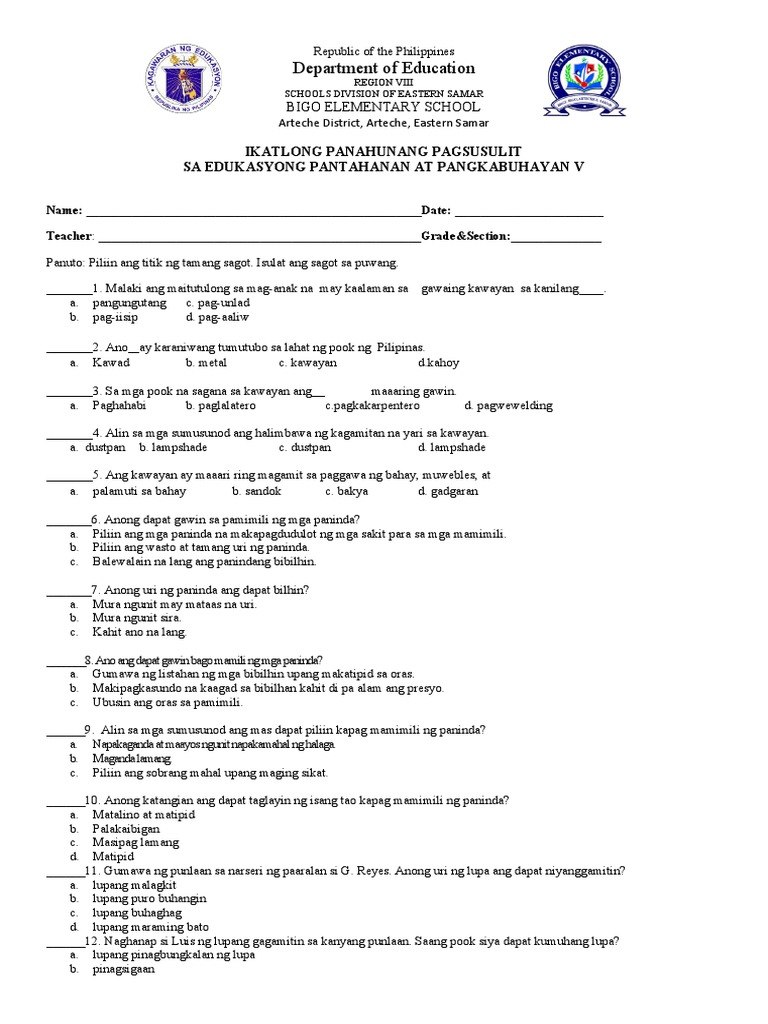 PT - Epp 5 - Q3 | PDF