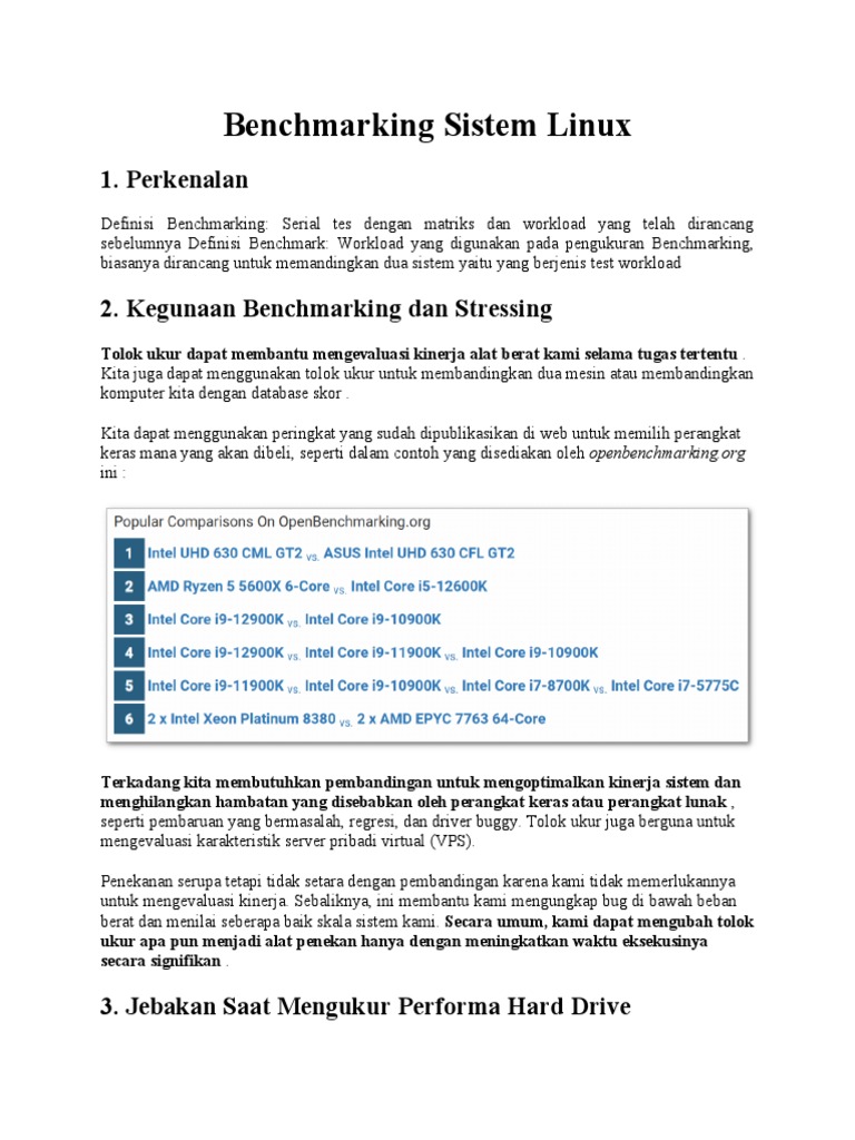 Benchmarking Sistem Linux | PDF