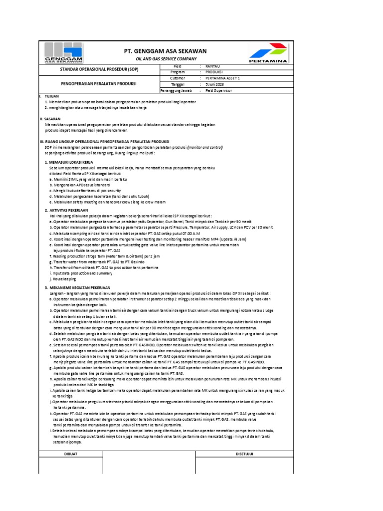 SOP produksi | PDF