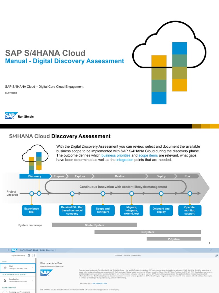 S4HANA Cloud Discovery Assessment Manual | PDF