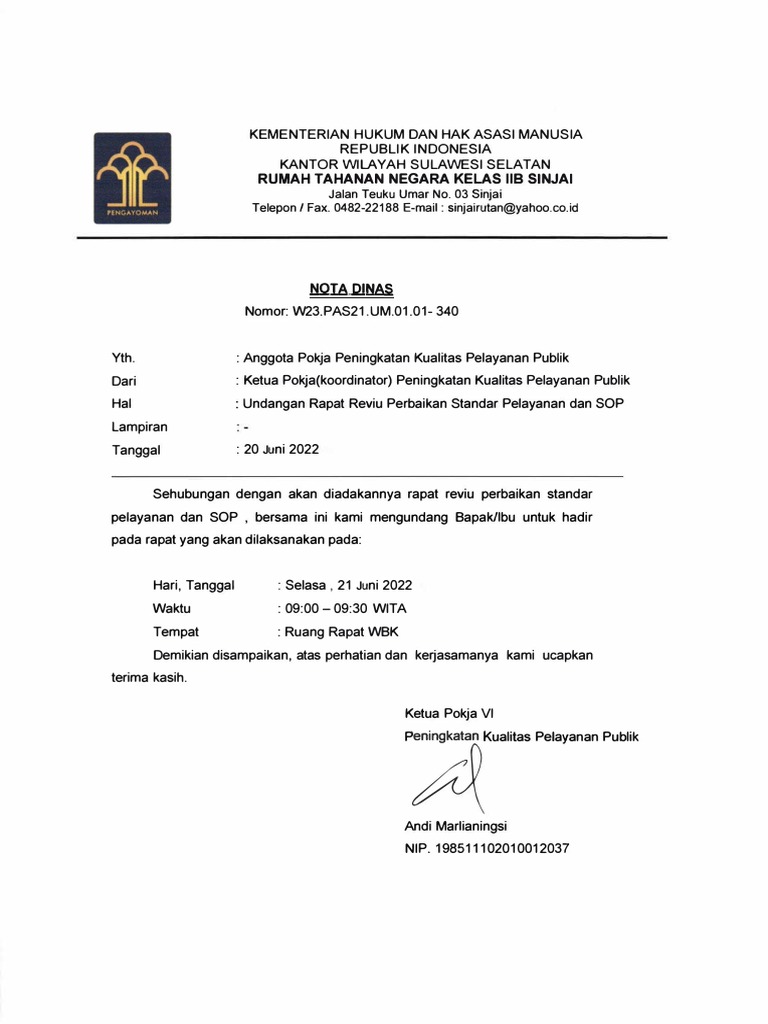 Dokumen Laporan Hasil Reviu Atas Standar Pelayanan B06 | PDF