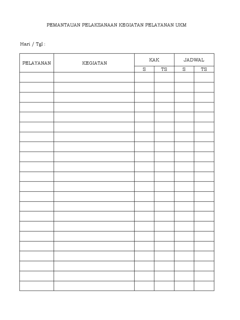 Format Pemantauan Ukm | PDF
