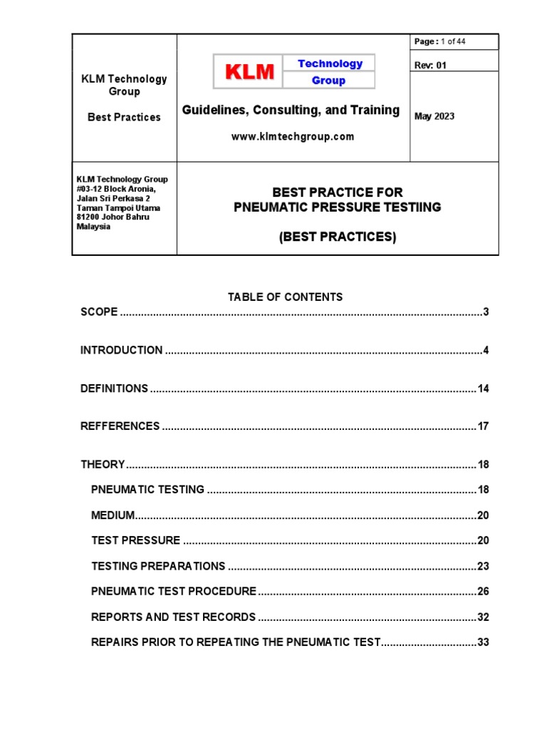 Best Practices - Pneumatic Pressure Testing | PDF