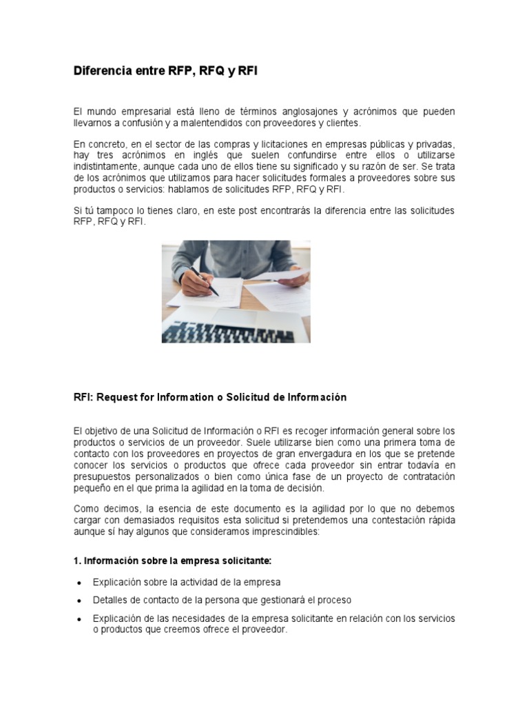 Diferencia Entre RFP & RFQ | PDF | Business