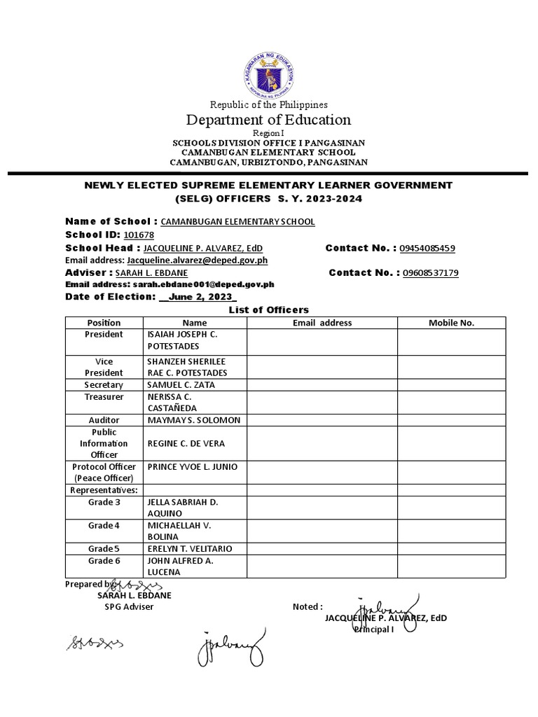 Camanbugan Es-Selg-Election Report 2023-2024 | PDF
