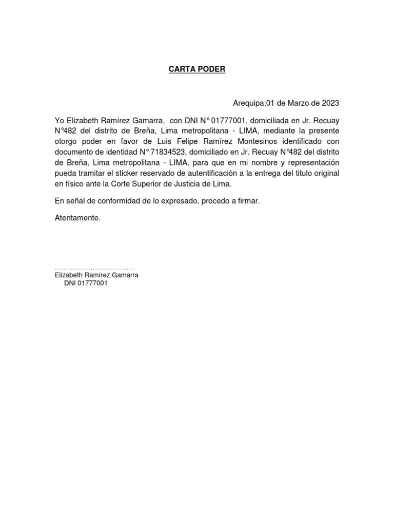 Carta Poder Simple | PDF