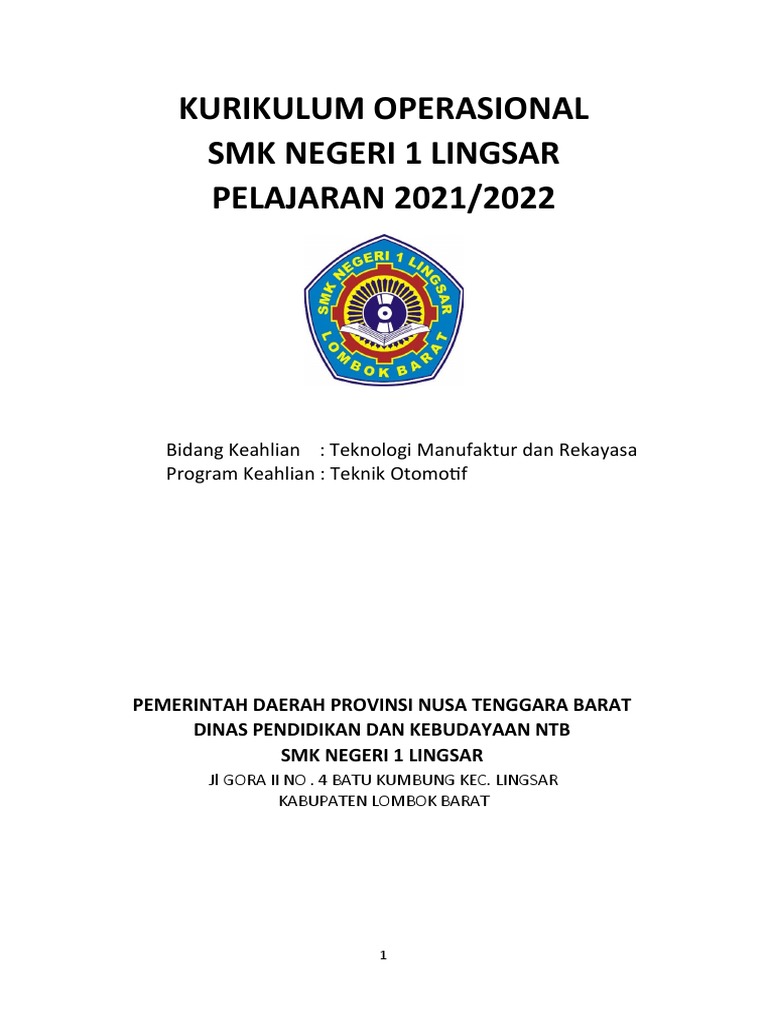 DOK. I KURIKULUM OPERASIONAL SEKOLAH (KOS) TKRO OK | PDF