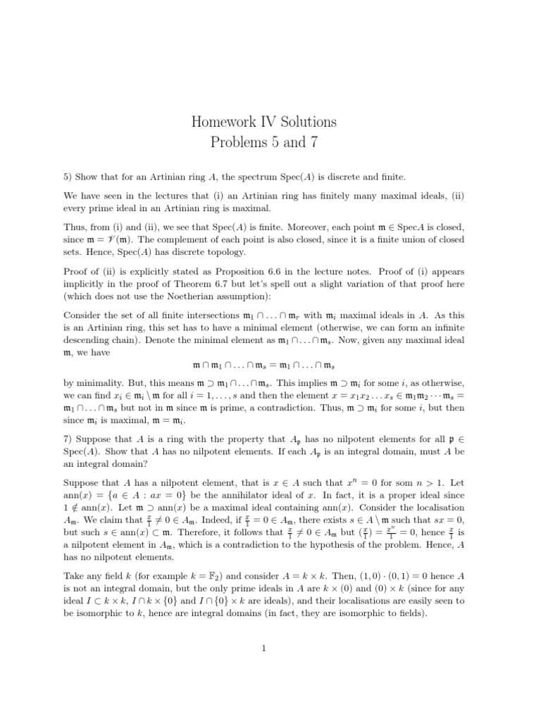 SOLUTIONS4 | PDF | Ring (Mathematics) | Mathematical Concepts
