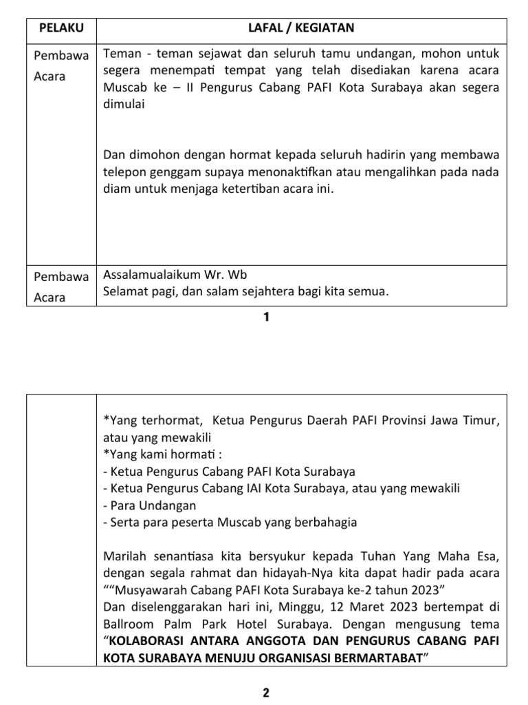 Narasi Muscab Fix | PDF | Olahraga & Rekreasi | Perjalanan