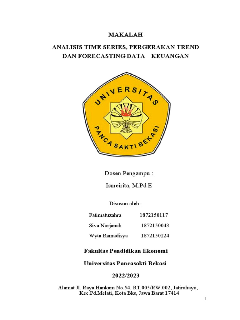 MAKALAH KEL.6 - Analisis Time Series, Pergerakan Trend Dan Forecasting ... MAKALAH KEL.6 - Analisis Time Series, Pergerakan Trend Dan Forecasting ...