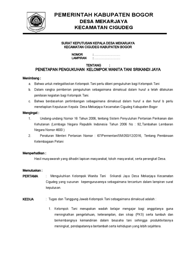 Pengukuhan KWT SJ | PDF