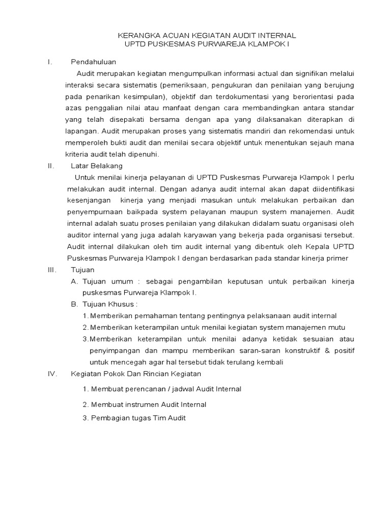 KAK Audit Internal | PDF