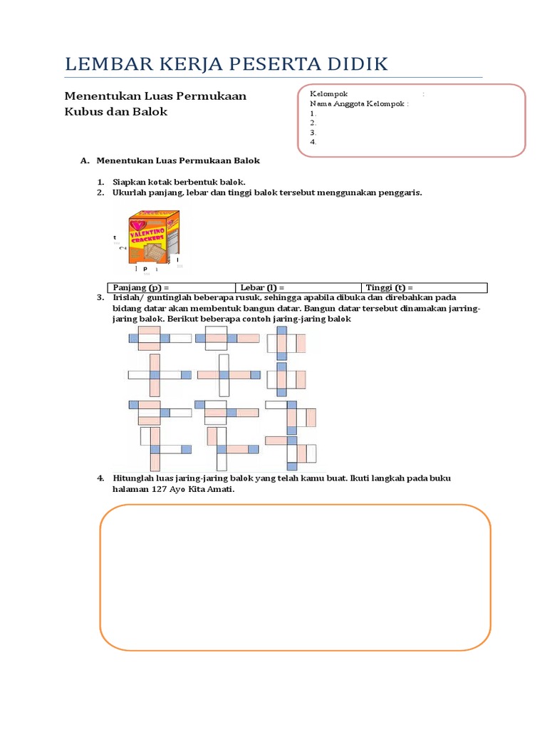 LKPD LP Kubus Dan Balok.8.3 - 1 | PDF