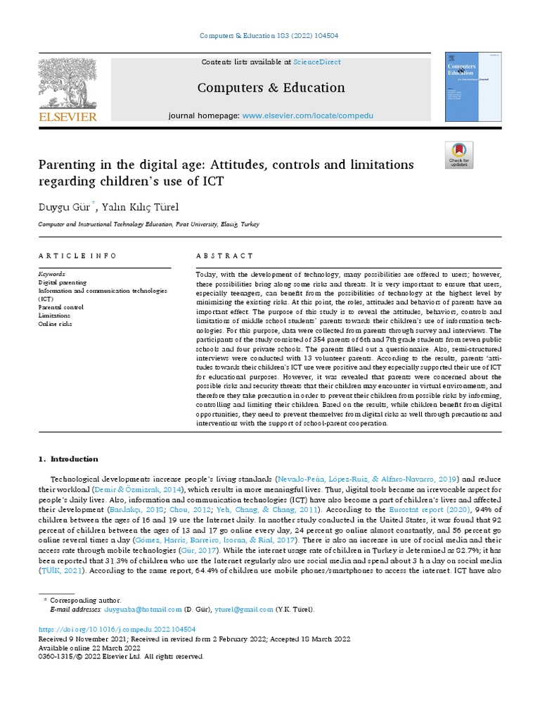 Parenting in The Digital Age Attitudes, Controls and Limitations ...