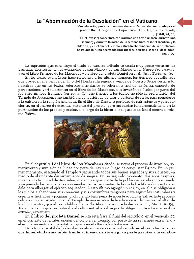 "Abominación de La Desolación" en El Vaticano | PDF | Libro de daniel | Iglesia Católica