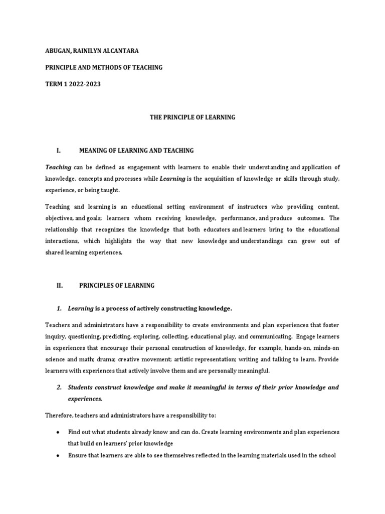 Teaching Principles for Accounting Educators | PDF | Learning | Teachers