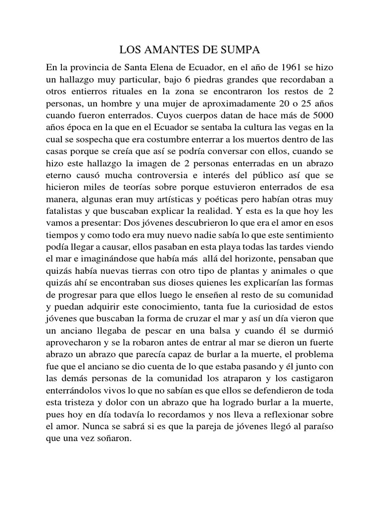 Los Amantes de Sumpa | PDF