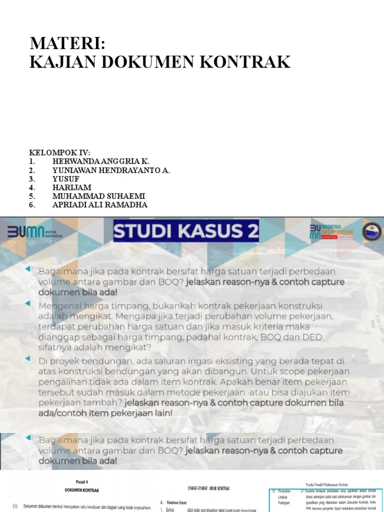 Studi Kasus Kajian Dokumen Kontrak | PDF