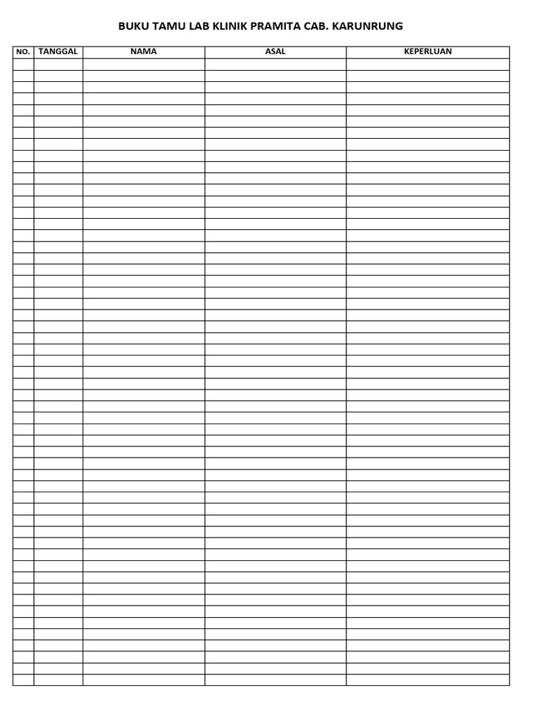 Buku Tamu Security | PDF