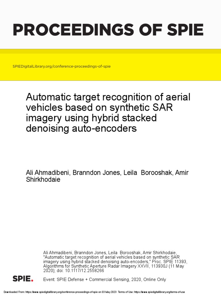 Automatic Target Recognition Of Aerial Vehicles Based On Synthetic Sar Imagery Using Hybrid