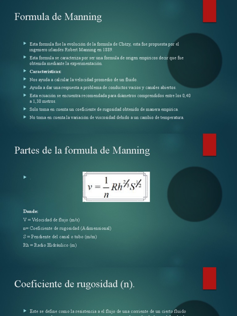 Formula de Manning | PDF