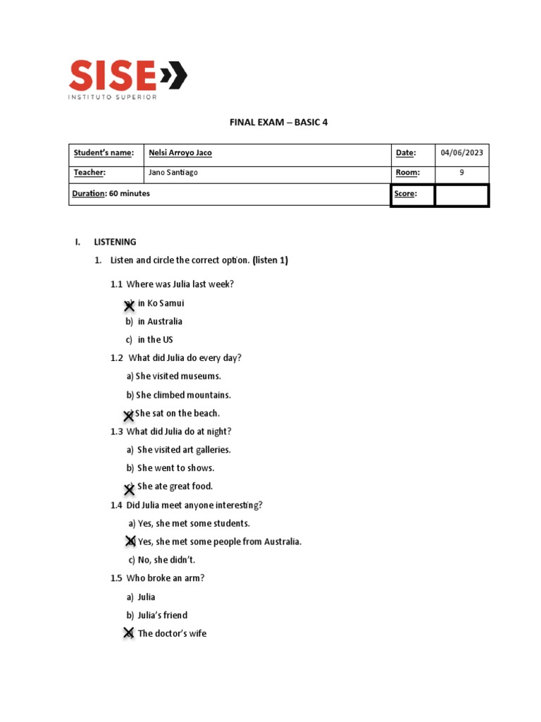 Final Exam-Basic 4..... | PDF