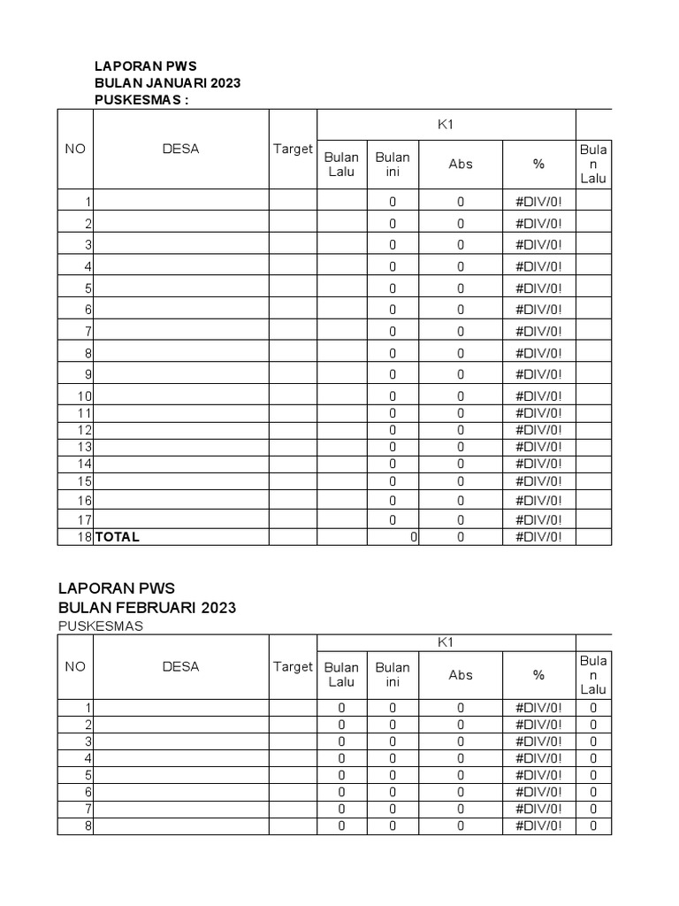 Format Laporan Puskesmas-1 | PDF | Home & Garden
