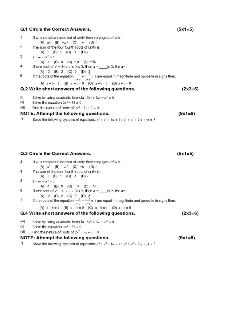 Chapter 4 - Algebra | PDF