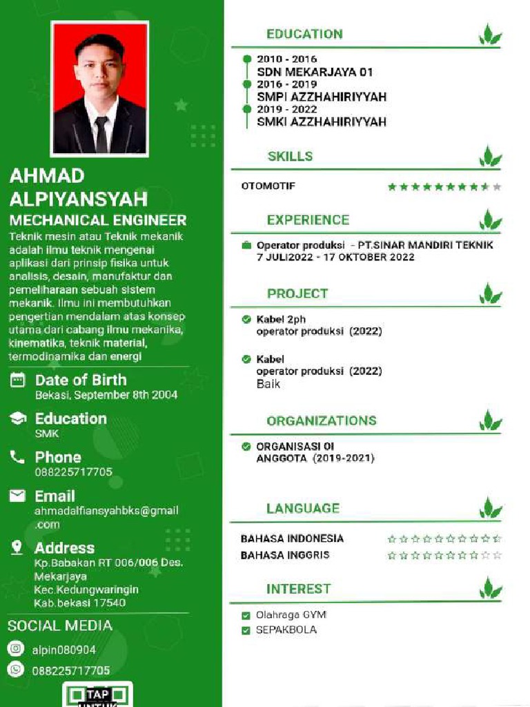 CV - LAMARAN KERJA - AHMAD ALPIYANSYAH - Compressed (2) - Compressed - Compressed - Compressed ...