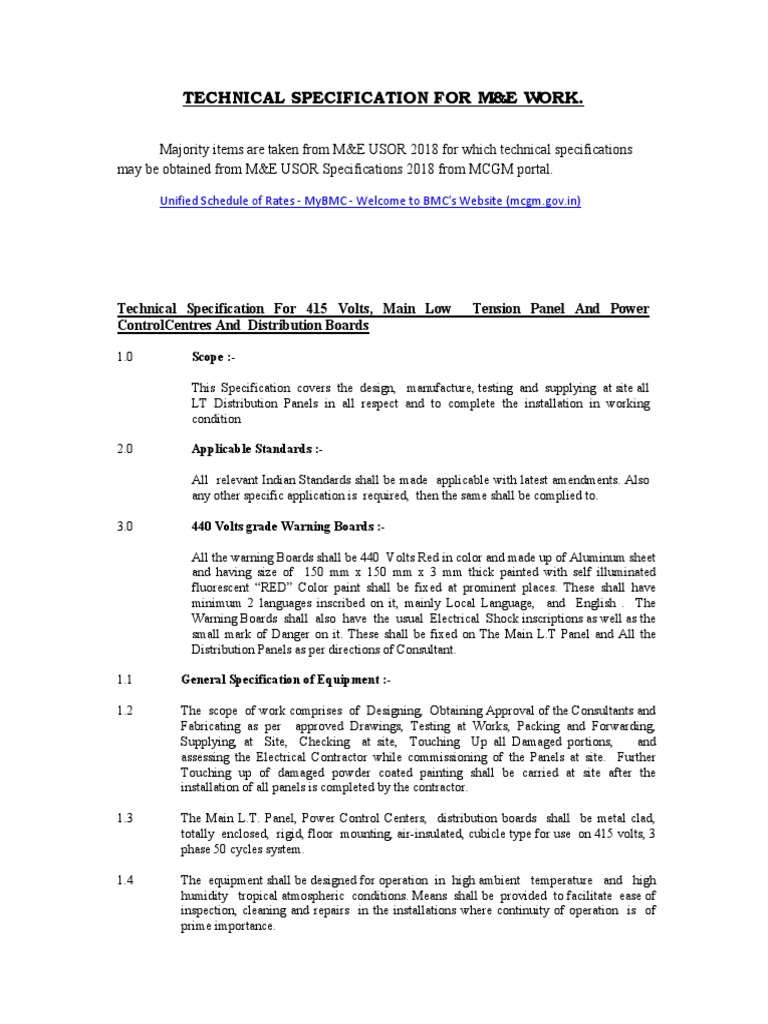 g3 - Mechanical & Electrical Works | PDF