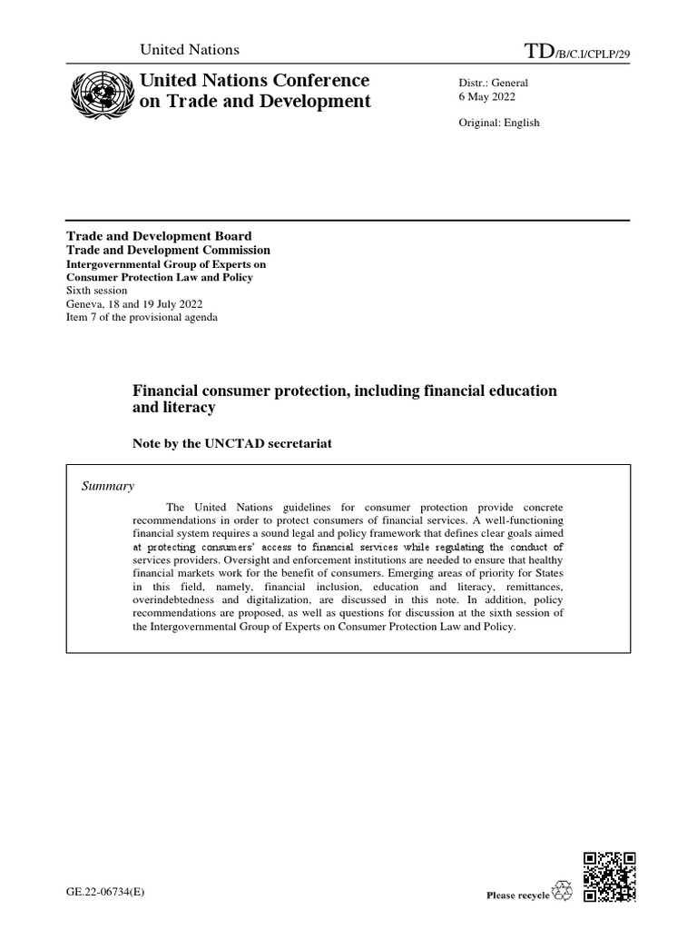 Financial Consumer Protection, Including Financial Education | PDF ...
