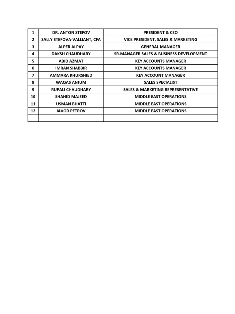 Company Leadership Team Overview | PDF