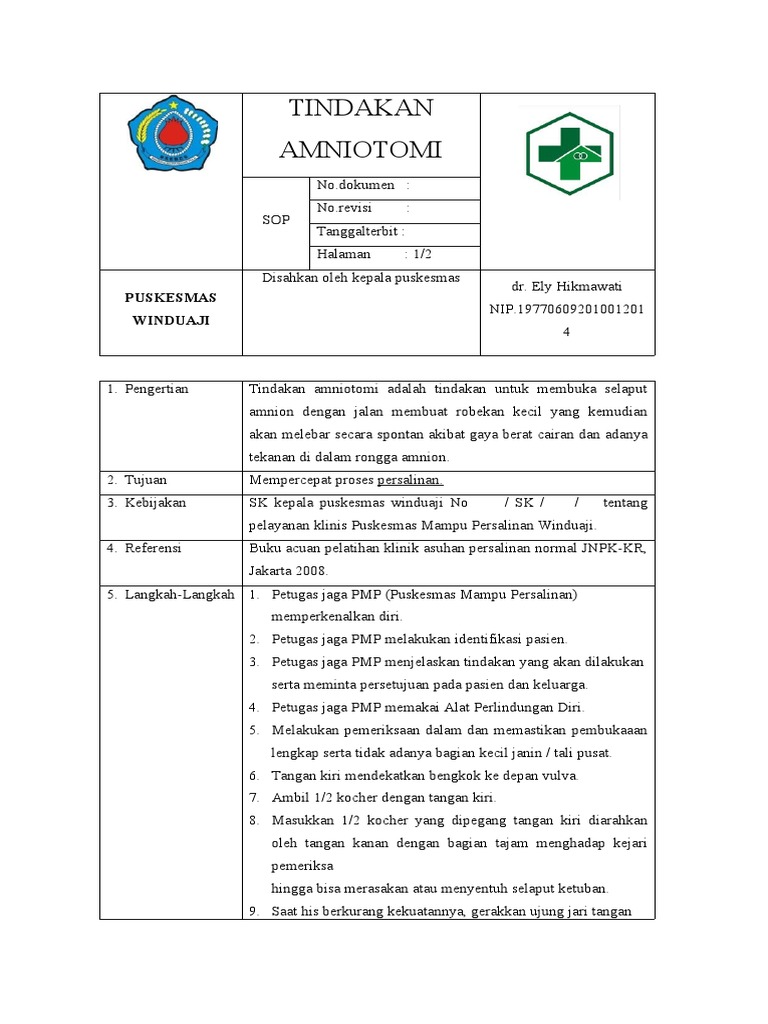 Tindakan Amniotomi PMP | PDF | Kesehatan Holistik