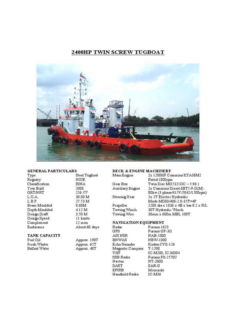2400HP Tugboat | PDF